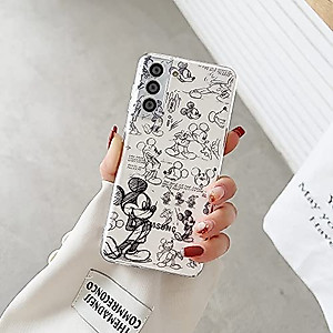 KeQili for Galaxy Note 10 Case,Cute Cartoon Mickey Mouse Painted Pattern Women Girls Kids Soft TPU Clear Protective Phone Case Cover for Samsung Galaxy Note 10,Black