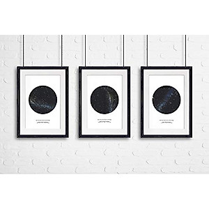 Custom Personalized Night Sky Star Map Poster, Unframed Print