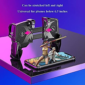Mobile Trigger Controller Joystick, Metal Control Bar Game Controller,Upgrade Version Gaming Keys Buttons for Phone Game (Black)