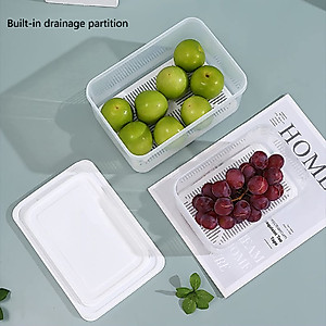WonLiq 3 Piece Food Storage Containers with Airtight Lids, Stackable Kitchen Organizer Bin, BPA Free, Produce Saver Storage Container for Refrigerator