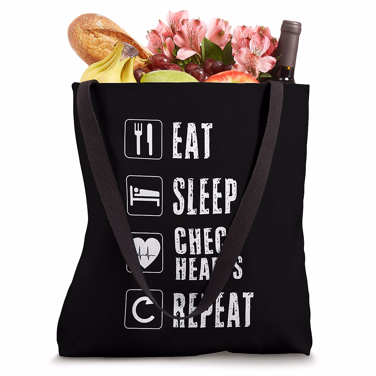 Cardiac Nurse EKG CVT Cath Lab Nursing Heart Beat Tech Tote Bag