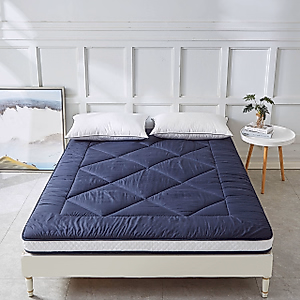 Heimorn Japanese Floor Futon Mattress - Thicken Sleeping Foldable & Portable Roll up Camping Mattress, Blue Full