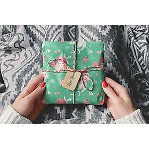 Christmas Mermaid Luxury Gift Wrap, Xmas Thick Wrapping Paper, Sea Theme Santa Princess Christmas Birthday Party Decor (6 foot x 30 inch roll)