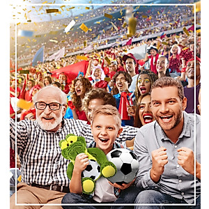 DolliBu Sitting Green Alligator Stuffed Animal with Soccer Ball Plush - Soft Huggable Alligator Playtime Plush Toy, for Kids and Adults - 12 Inches