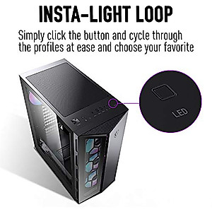 MSI MPG GUNGNIR 110R - Premium Mid-Tower Gaming PC Case - Tempered Glass Side Panel - 4 x ARGB 120mm Fans - Liquid Cooling Support up to 360mm Radiator - Two-Tone Design