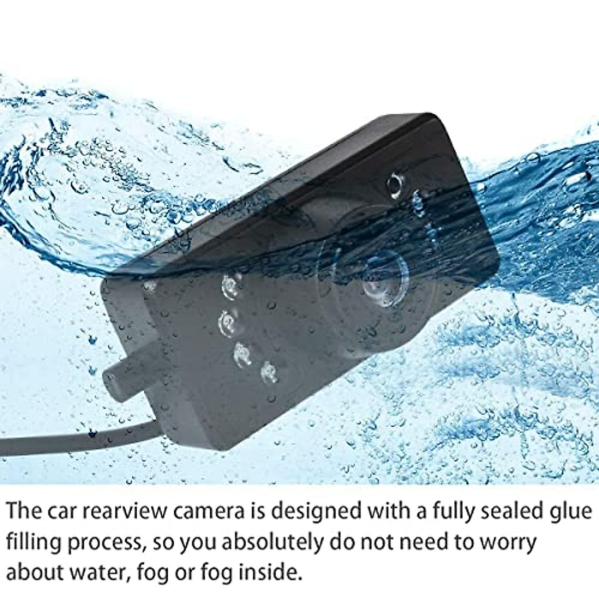 BESULEN Car License Plate Reverse Backup Camera, 8 LED Waterproof Back Up Camera, 720P Clear Night Vision Car Rear View Camera, Car Accessories Universal Reverse Rearview Cam for Vehicle SUV Pickup