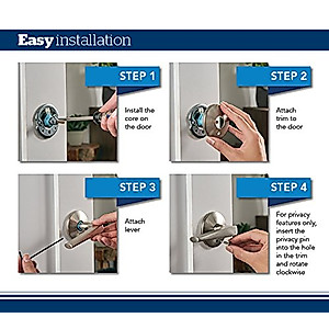 Schlage Custom FC21 NBK 622 ULD Northbrook Lever with Upland Trim Hall-Closet and Bed-Bath Lock, Matte Black