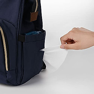 Ramhorn Diaper Bag Backpack Multifunctional Travel Back Pack Maternity Baby Changing Bags Waterproof Large Capacity For Baby Care Dark blue