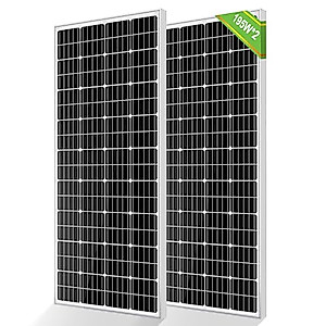 ECO-WORTHY Solar Panels 2pcs 195 Watt 12 Volt Monocrystalline Solar Panel Module Off Grid PV Power for Home, Camping, Boat, Shed Farm, RV