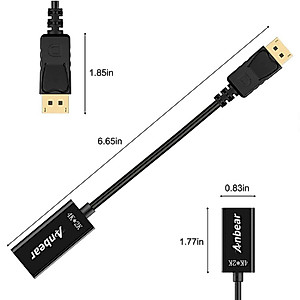 Anbear 4K DisplayPort to HDMI Adapter, Display Port to HDMI Adapter 4K@30HZ Gold Plated (Male to Female) for DisplayPort Enabled Desktops and Laptops to HDMI Converter Connect Displays