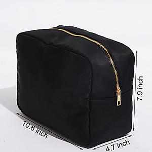 Kaymey Extral Large Cosmetic Bag Makeup Pouch Bag Case, Nylon Travel Set Women Men(Black,XL)
