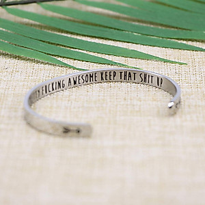 JoycuFF Inspirational Funny Bracelet for Women Sister Girlfriend Wife Mom Daughter Mantra Cuff You're Pretty Keep That Up