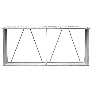 vidaXL Log Storage Shed, Log Holder with Roof, Log Storage Shed, Firewood Rack for Backyard Garden Patio Porch, Anthracite Galvanized Steel 129.9"