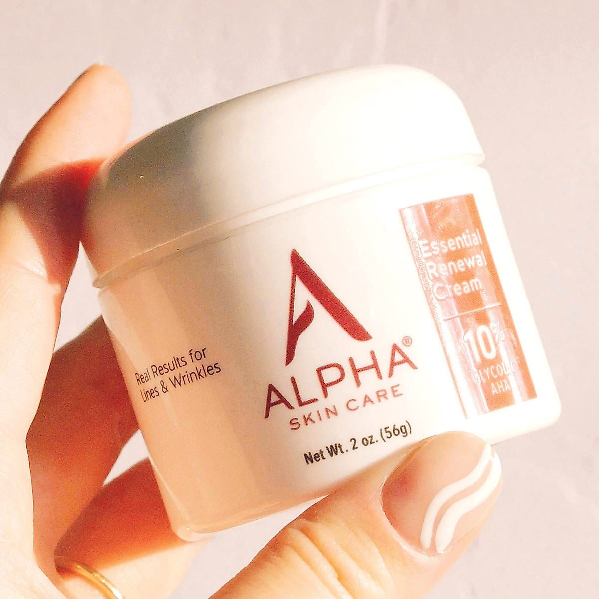 Alpha Skin Care Essential Renewal Cream, Anti-Aging Formula, 10% Glycolic AHA, 2 Oz, Red/White