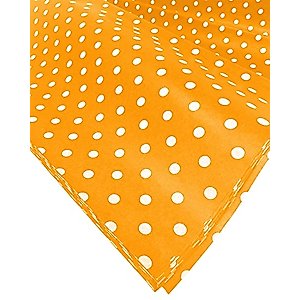 Flexicore Packaging Tangerine Orange Polka Dot Print Gift Wrap Tissue Paper Size: 15 Inch X 20 Inch | Count: 10 Sheets | Color: Tangerine Polka Dot