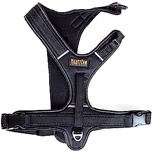 Mighty Paw Sport Harness, No-Pull Front Attachment Dog Harness, Neoprene Padded Lining, Reflective Stitching, 2 Leash Attachment Options (Medium, Black)