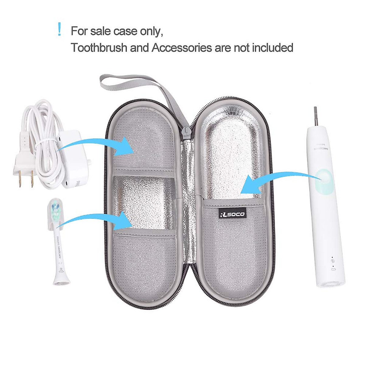 RLSOCO Hard Case for Philips Sonicare ProtectiveClean 4100/5100/6100/1100/6500/7500 Electric Toothbrush & Works With Oral-B Pro 1000 / Pro-Health/Pro 5000 / Pro 3000 / Pro 1500 Electric Toothbrush