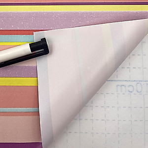 SimpleLife4U Rainbow Stripes Shelf Liner Self-Adhesive Furniture Paper Refurbish Old Makeup Storage Boxes Nightstand 17.7 Inch by 13 Feet