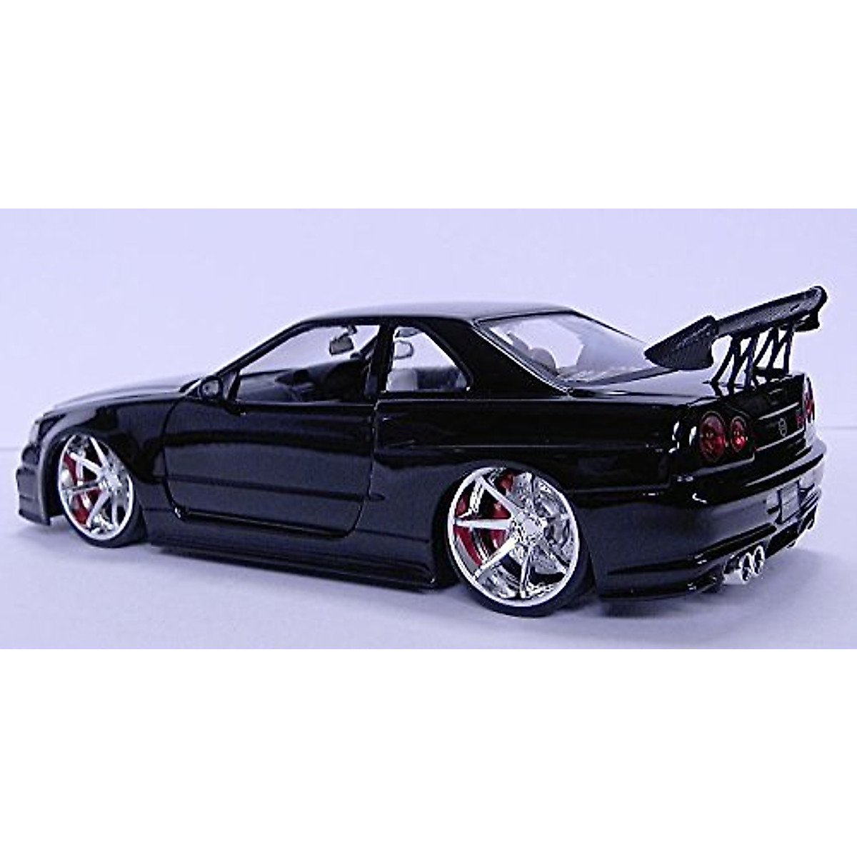Jada 1:24 BIGTIME KUSTOMS NISSAN SKYLINE GT-R (BNR34) Jeidatoizu 1:24 scale Big Time Customs "Nissan Skyline GT-R (BNR34)" Nissan Black