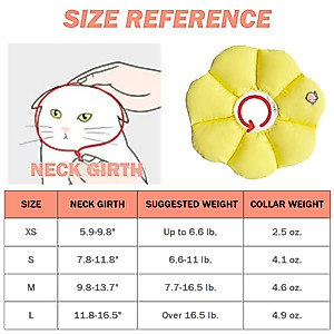 Cat Recovery Collar Soft Cute Waterproof Elizabethan Collar for Cats Cone Collar Protective Recovery kitten Collar for After Surgery to Prevent from Biting Scratching(ELC07-yellow-s)