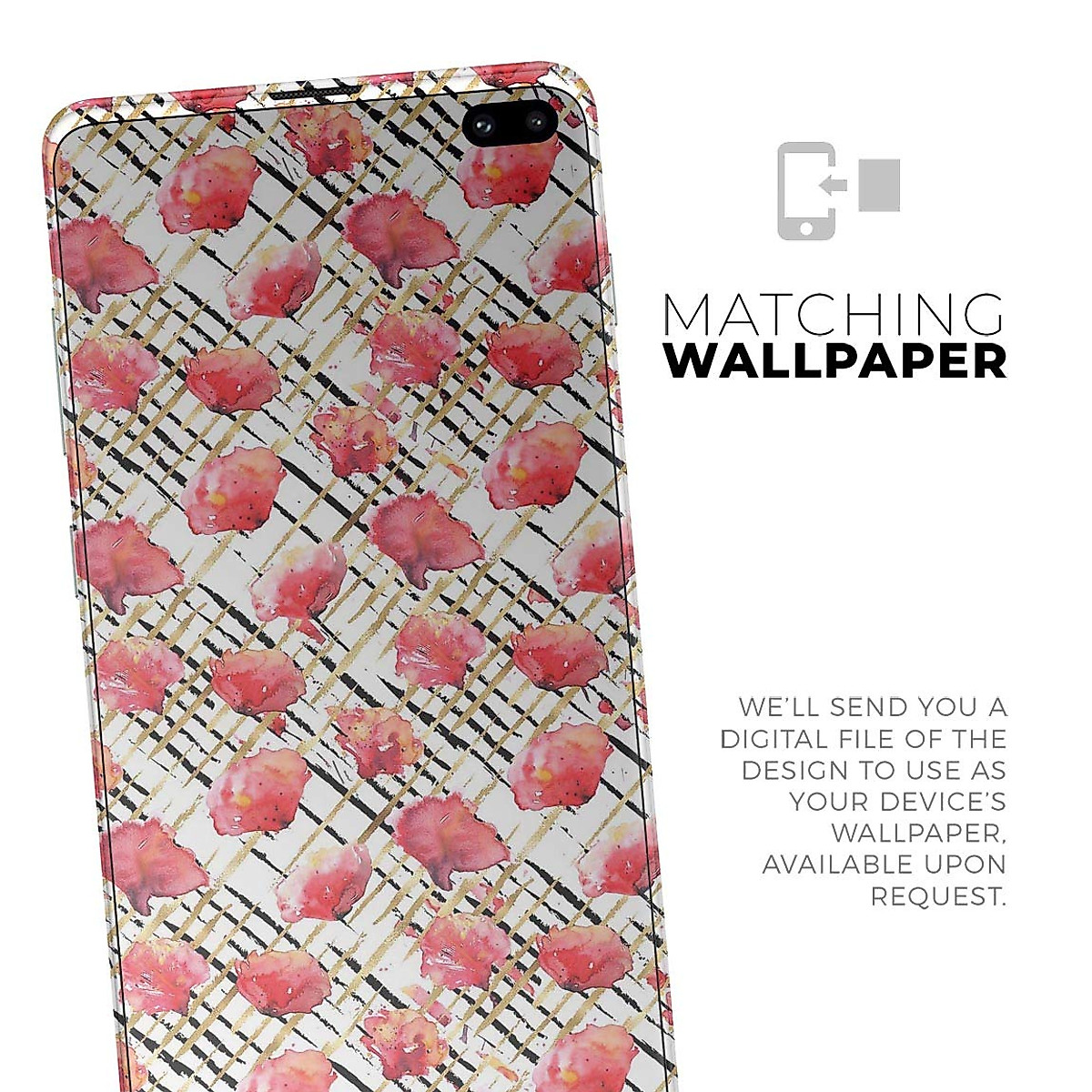 DesignSkinz Karamfila Watercolo Poppies V24 Protective Vinyl Decal Wrap Skin Cover Compatible with The Samsung Galaxy S20 (Screen Trim & Back Glass Skin)