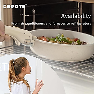 CAROTE Removable Handle, Handle for Detachable Removable Cookware,Universal Pot Handle,Suitable for All Cookware, Cream White