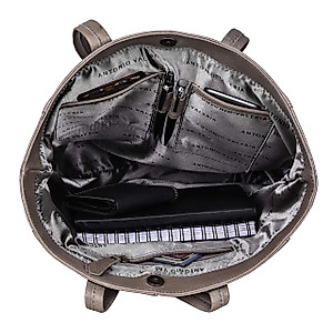 ANTONIO VALERIA Ava Vintage Wash Grey Leather Tote/Top Handle Shoulder Bag for Women