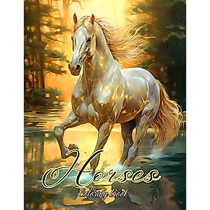 Horses Coloring Book: 50 Grayscale Coloring Pages | Beautiful Horses | Relaxation and Stress Relief for Adults