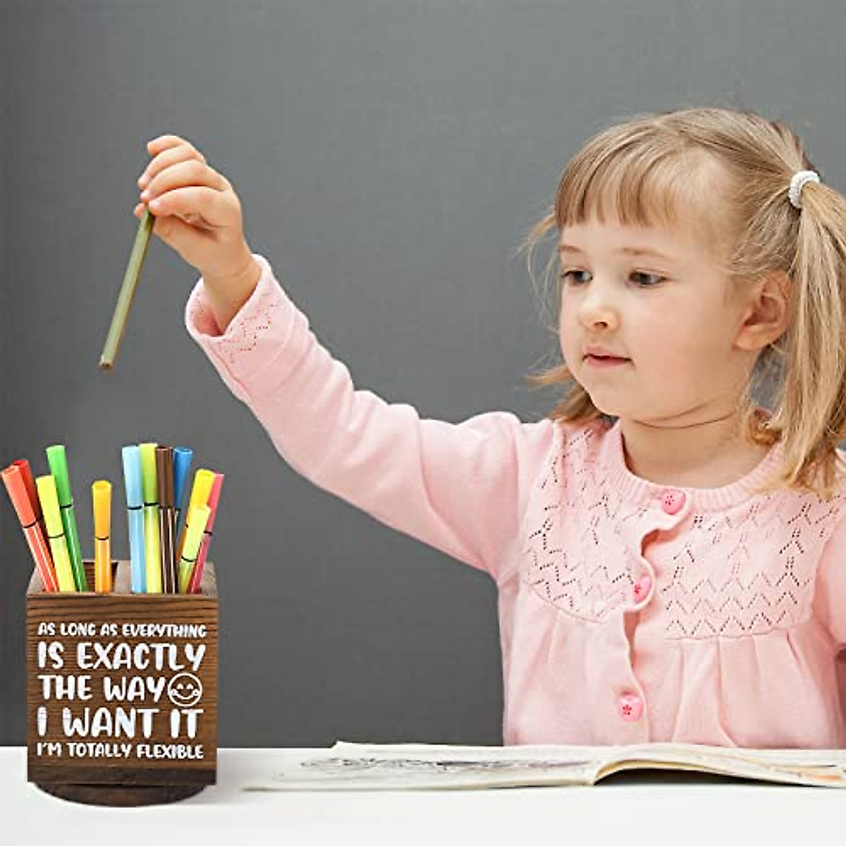 Wooden Spinning Pen Holder for Desk I'll Remember It Later Pencil ...