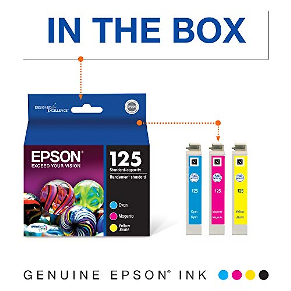 Epson T125520 DURABrite Ultra Color Combo Pack Standard Capacity Cartridge Ink