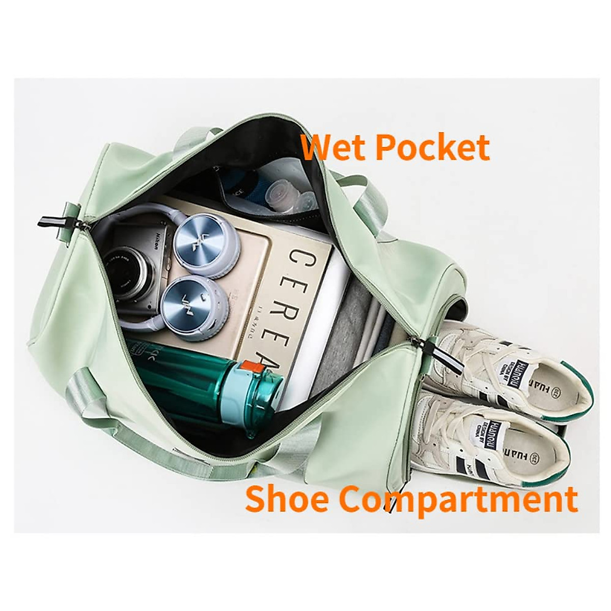 Gym Bag for Women Sports Tote Travel Bags Carry On with Shoe Compartment for Weekender Tennis Baseball Yoga School