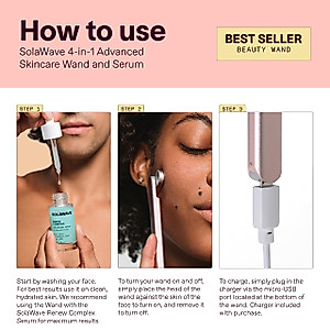 Solawave 4-in-1 Facial Wand | Red Light Therapy for Face and Neck | Microcurrent Facial Device for Anti-Aging | Skin Tightening Machine | Face Massager | Facial Wand (Rose Gold)