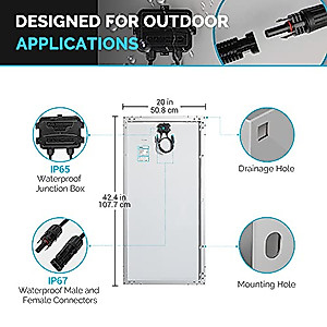 Renogy 100 Watts 12 Volts Monocrystalline Solar Starter Kit & Adjustable Solar Panel Tilt Mount Brackets