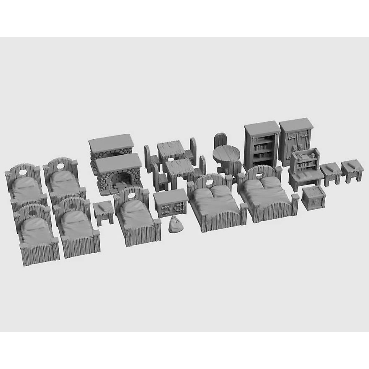 3DEGOS Tavern Furniture Set Set DND Terrain 28mm for Dungeons and Dragons, D&D, Pathfinder, Warhammer 40k, RPG, Miniatures, Age of Sigmar, Tabletop, D and D, Dungeons and Dragons Gifts