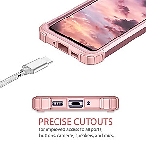 LONTECT for Galaxy A53 5G Case Glitter Sparkly Bling Shockproof Heavy Duty Hybrid Sturdy High Impact Protective Cover Case for Samsung Galaxy A53 5G 2022, Shiny Rose Gold