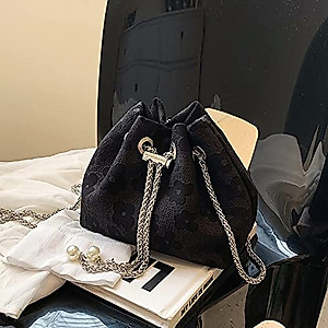 Ayliss Women Evening Handbag Mini Clutch Rhinestone Pouch Crossbody Handbag Purse Top Handle Floral Shoulder Bag Prom (Mini,Black)