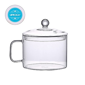 64 OZ Glass Cooking Pot Glass Saucepan with Cover Heat Resistant Simmer Pot for Stovetop Stew Pot for Pasta Noodle Soup Milk