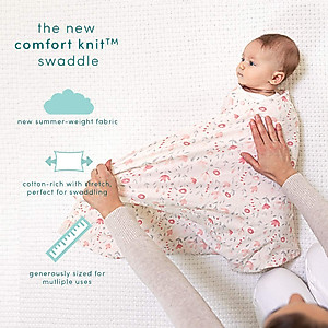 aden + anais Comfort Knit Baby Swaddle Blanket for Newborn Girl and Boy, Super Soft Cotton with Spandex, Versatile Stroller Cover, Burp Cloth, Nursing Shield, 47 x 47 Inch, Perennial