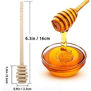 GIYOMI Wooden Honey Dipper Stick for Honey Jar Dispense Drizzle Honey,2 Pcs 6.3 Inch / 16cm Honey Dippers Sticks-Honeycomb Stick-Wooden Honey Spoon