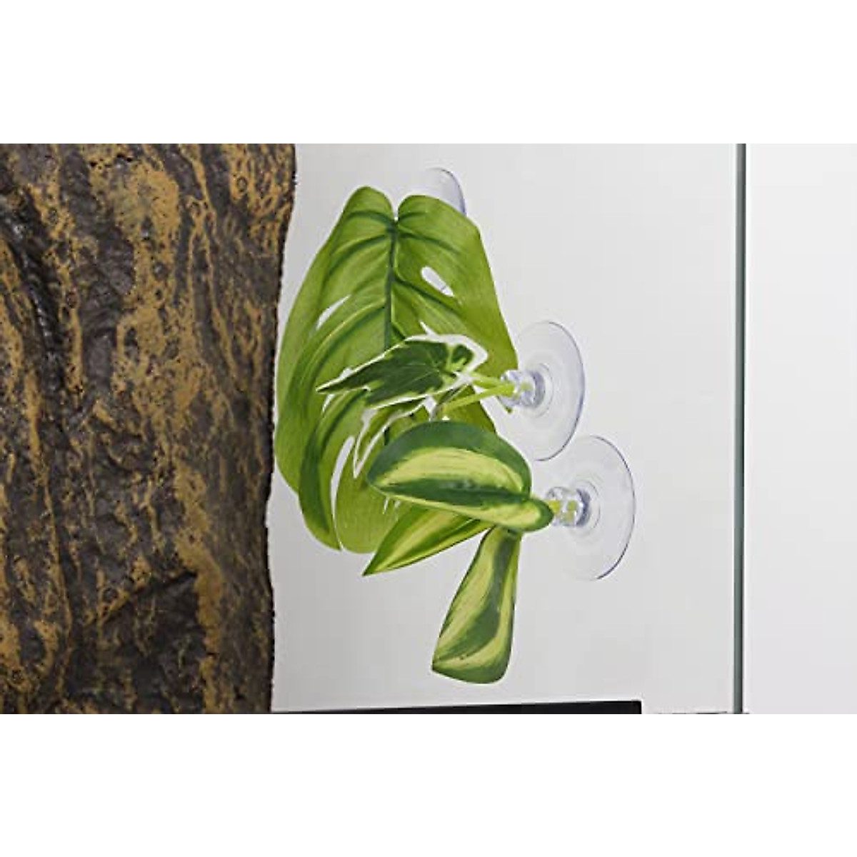 WOLEDOE Reptile Mister and 3Pcs Reptile Plants with Suction Cup, Amphibian Hand Spray Bottle Terrarium Supplies fit Crested Gecko Leopard Lizard Chameleon Ball Python Snake Frog Hermit Crab