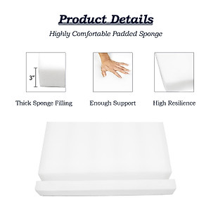 Aoodor Patio Bench Cushion Outdoor Olefin Fabric Slipcover Sponge Foam 46.5” x 17.7” x 3” - Dark Blue