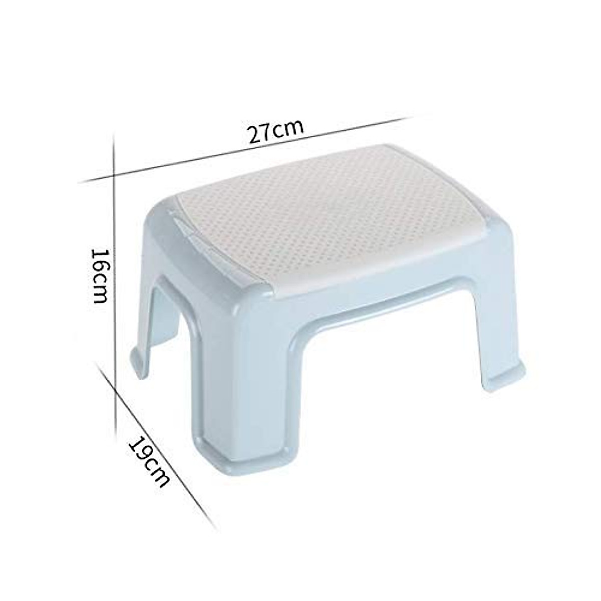 Plastic Stools Step Stool PP Plastic Seat Stools for Home, Office, Living Room Multifunctional Step Stool with Anti-Slip Pad Strong Bearing for Adults, Light Blue