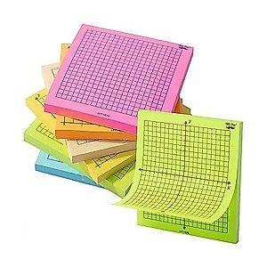 Mr. Pen- Graph Paper Sticky Notes, 6 Pads, 3x3 Inch, Bright Colors, Graph Sticky Notes, Math Graph Paper, Graphing Sticky Notes, Grid Sticky Notes, Grid Notepad, Mini Graph Paper