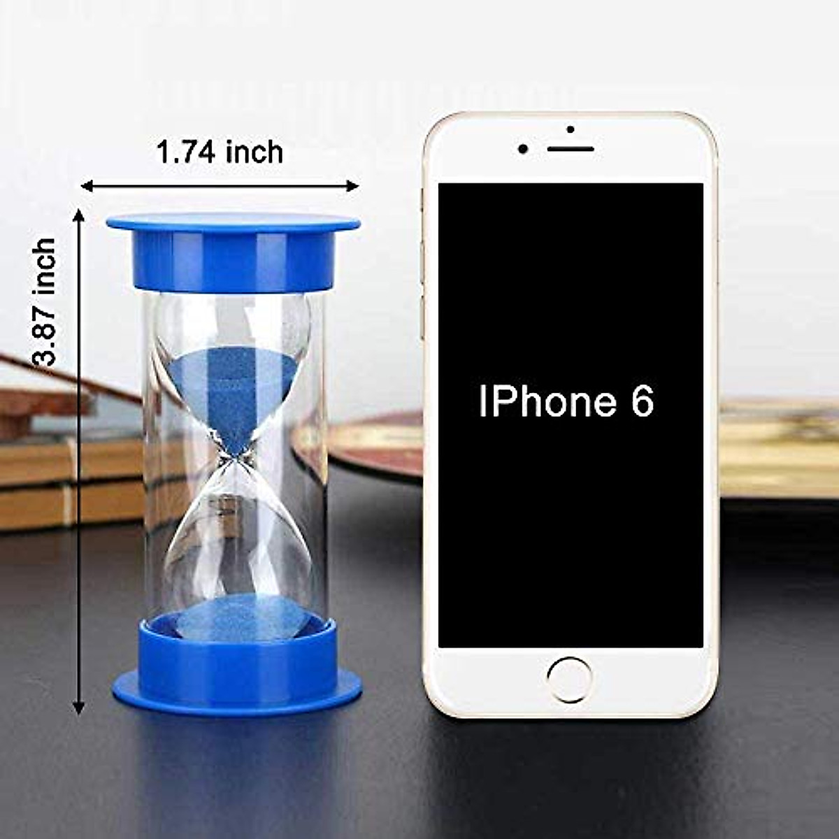 EMDMAK Sand Timer, Acrylic Hourglass Timer Colorful Sandglass Timer 1 min/2 mins/3 mins/5 mins/10 mins/15 mins Sand Clock Timer for Games Classroom Home Office(Pack of 6)