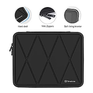 Smatree 12.9 inch Tablet Sleeve Hard Case for 12.9 New iPad Pro 2022-2018, iPad Pro 12.9 4th Gen 2020 with Smart Keyboard Folio and Magic Keyboard, Surface Pro 8 13inch Sleeve Bag, Black