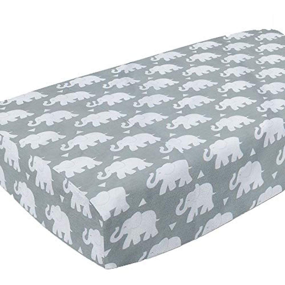 Pam Grace Creations Elephant Changing Pad Cover by Grey