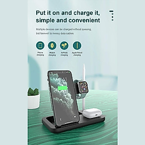 BoxWave Charger Compatible with Sony Xperia 1 IV (Charger Wireless MultiCharge Desktop Stand Pro, Qi Wireless 4 in1 Charger Stand Multiple Devices for Sony Xperia 1 IV - Jet Black