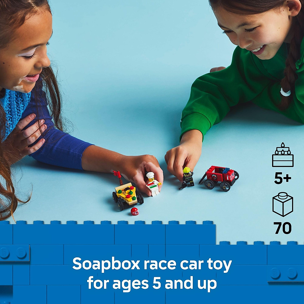 LEGO City Pizza vs. Fire Truck Race Car Pack Toy - Building Toy for Kids, Boys and Girls, Ages 5+ - Gift for Birthdays and Holidays - Includes Chef and Firefighter Minifigures - 60458