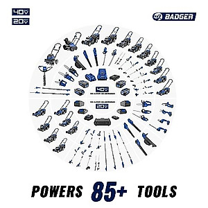 WILD BADGER POWER 20V Weed Eater/Wacker,Leaf Blower,Wheeled Edger Kit Electric with 2 * 2Ah Battery & Charger,String Trimmer,Lightweight, Adjustable Telescopic Shaft, Easy to Use and Convert