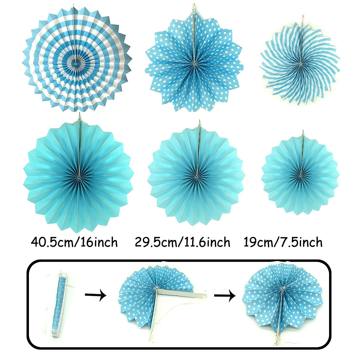 ZERODECO Baby Shower Decorations, It's a Boy Banners Baby Boy Foil Balloon Paper Fans Elephant Flags Printed Balloons Bridal Shower Party Decorations